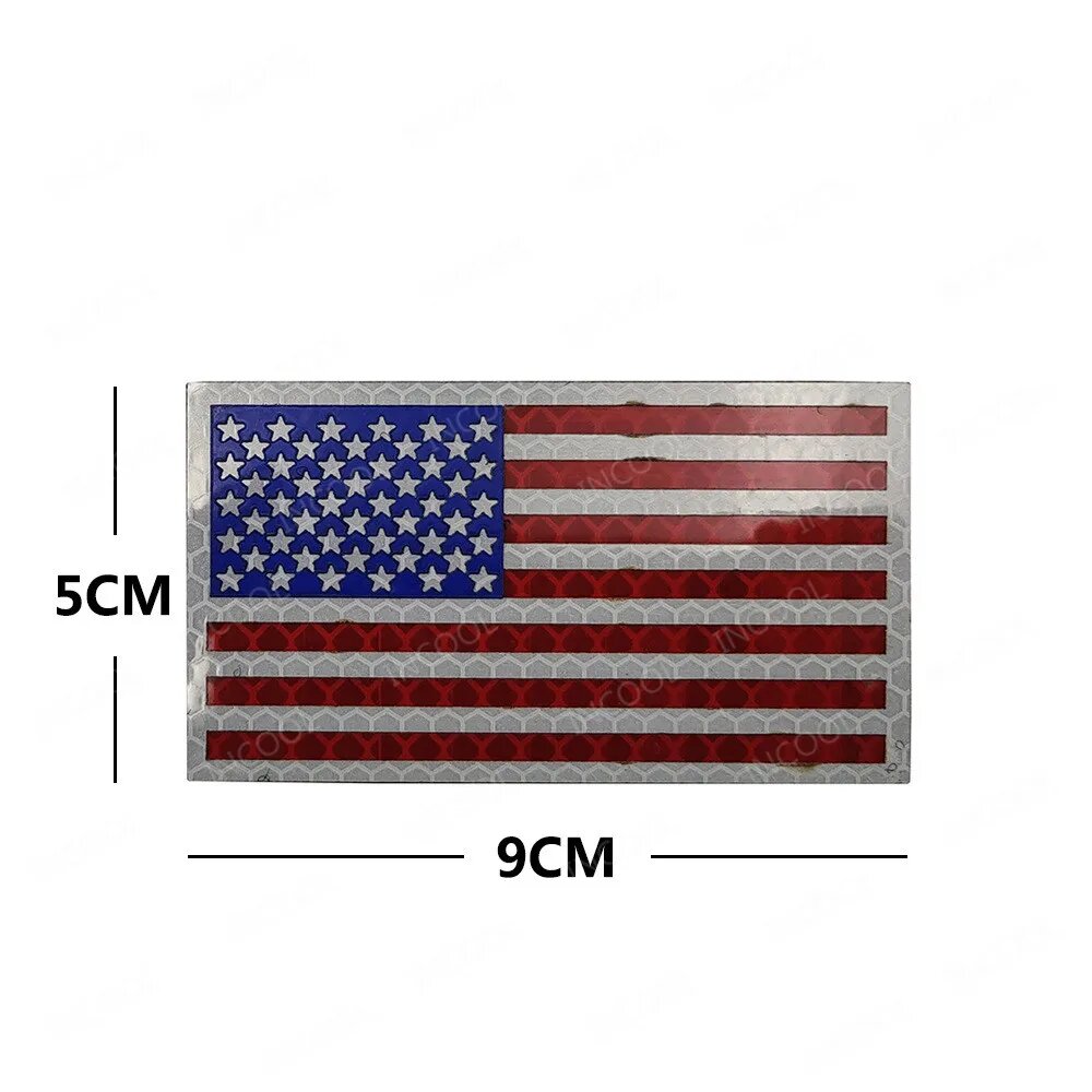 Светоотражающие патчи USA Blue Line 8x5 см, 12.5x7.5 см Красный, 23 Size 9X5CM