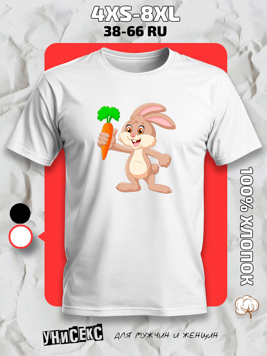 Футболка с принтом заяцморковкой