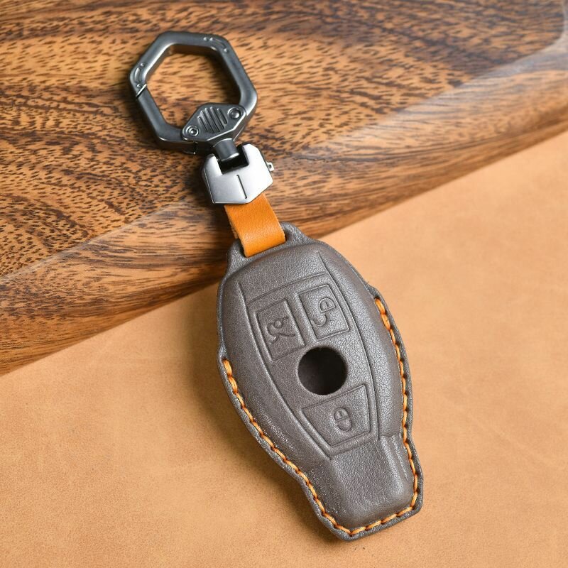 Чехол кожаный для смарт ключа Mercedes-Benz рыбка (3 кнопки)