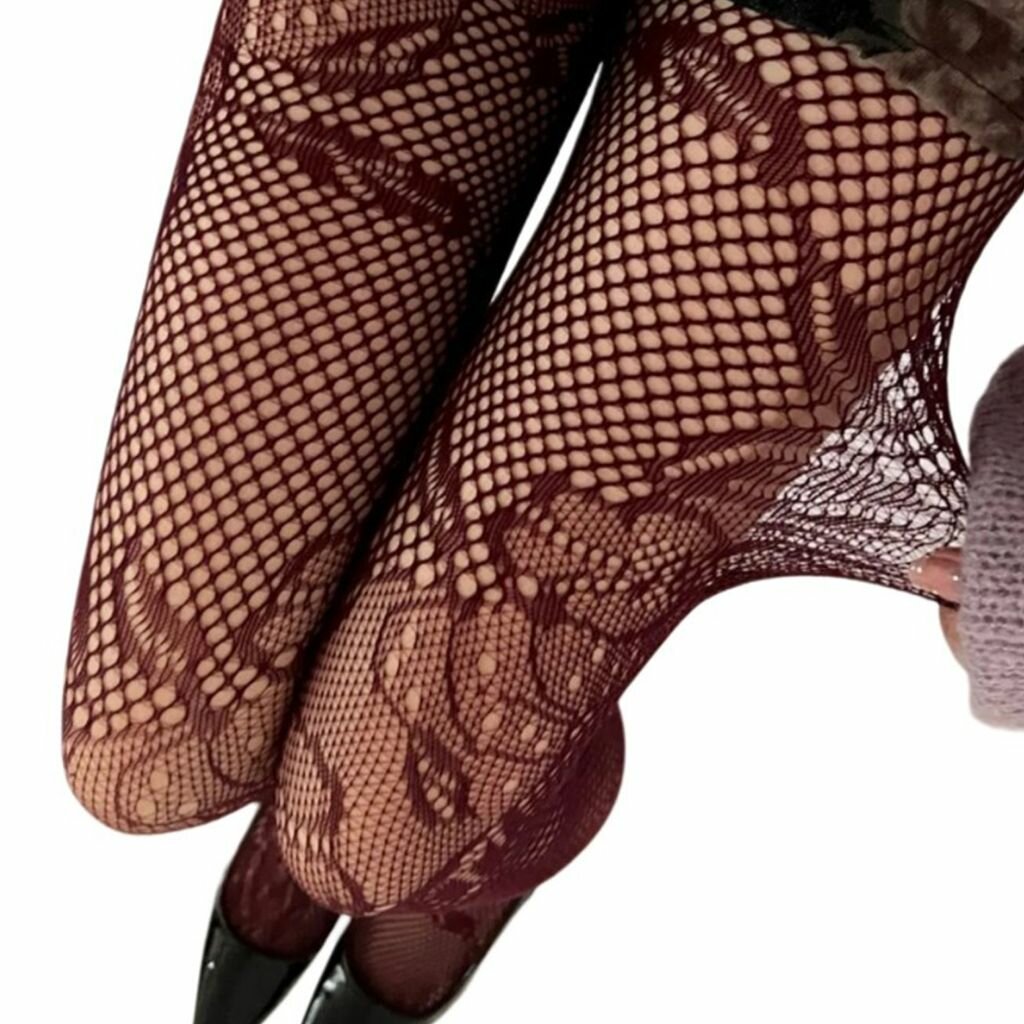 Винтажные сетчатые колготки с цветочным узором