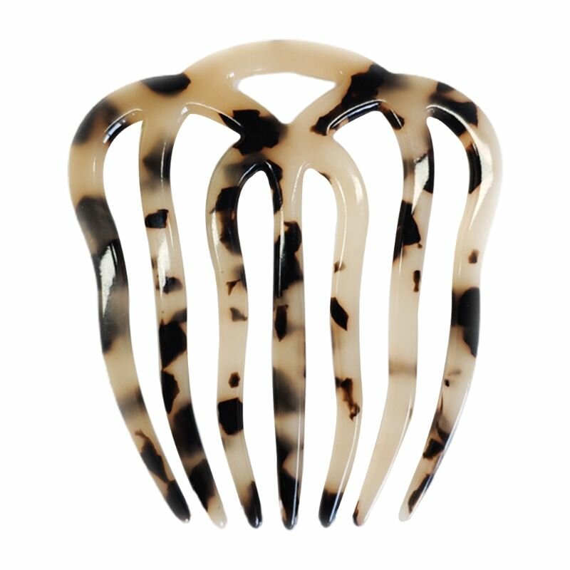 Французская закрученная боковая расческа для волос с полыми волнистыми 7 зубцами из ацетата черепаховая шпилька