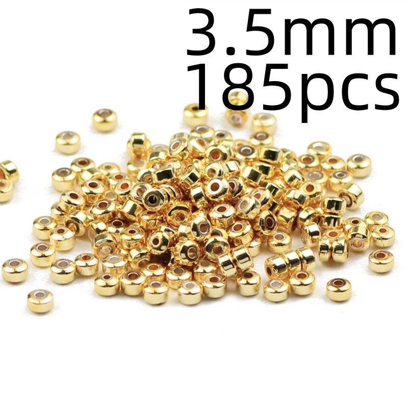 Бусины гематитовые 3.5mm, 185шт, 18к позолота, глянцевые