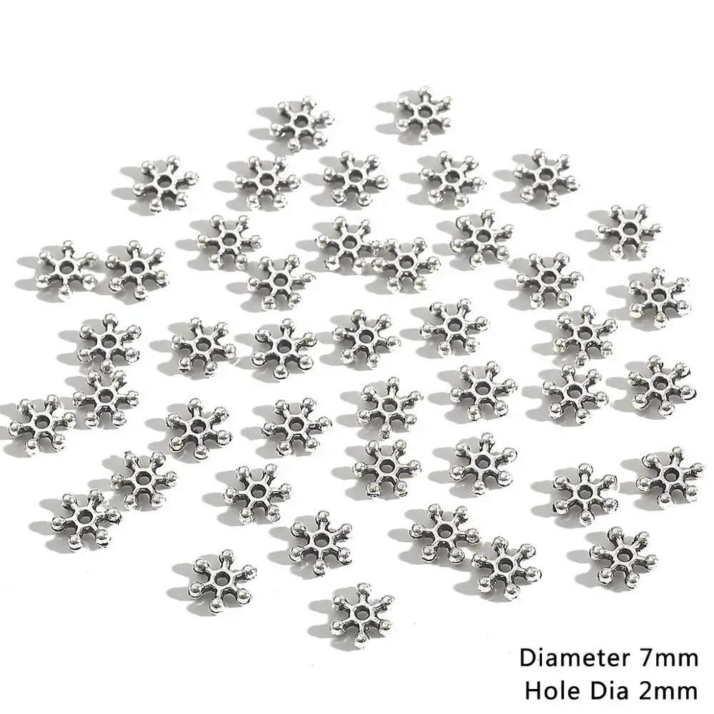 Серебряные круглые разделители для бусин nc 4-8 мм Style4 100Pcs