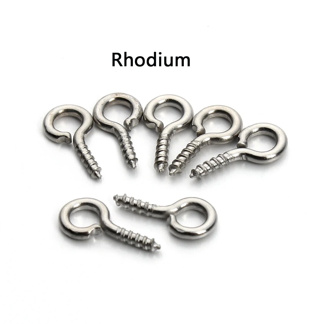 Мини винтовые шпильки для ювелирных изделий 200 шт 4x8mm, Rhodium