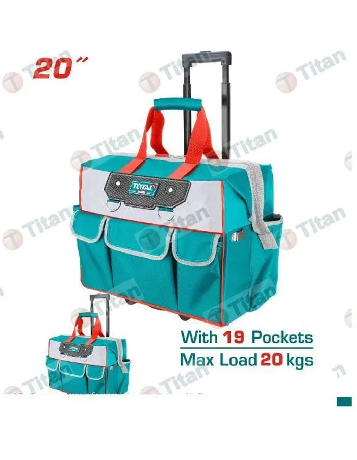 Сумка для инструментов на колесах 20", макс. 20,5кг, 19 отделений TOTAL THRRTB2012