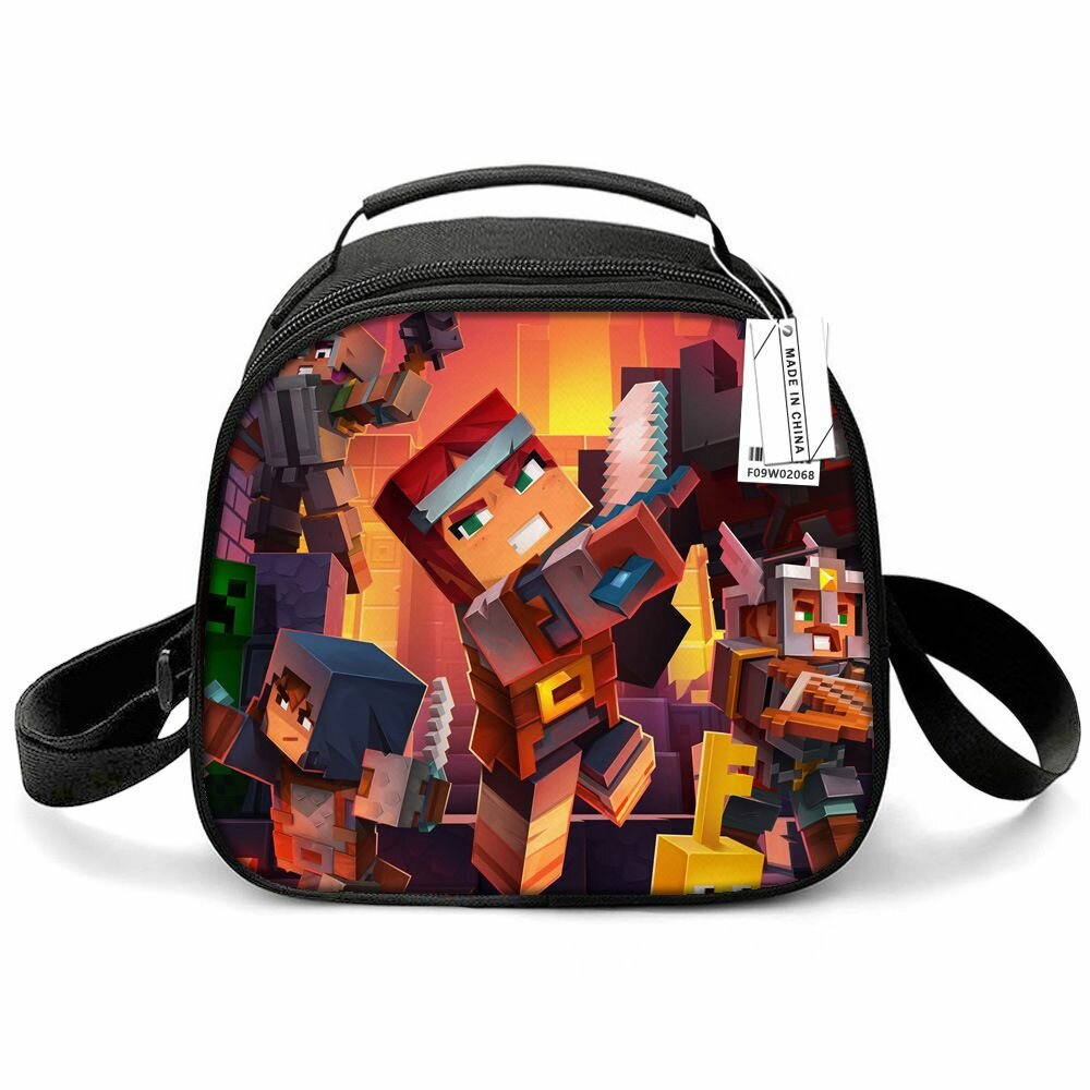 Изолированная сумка "Minecraft", для студентов, полиэстер, 600Д, унисекс, цвет стиль 1