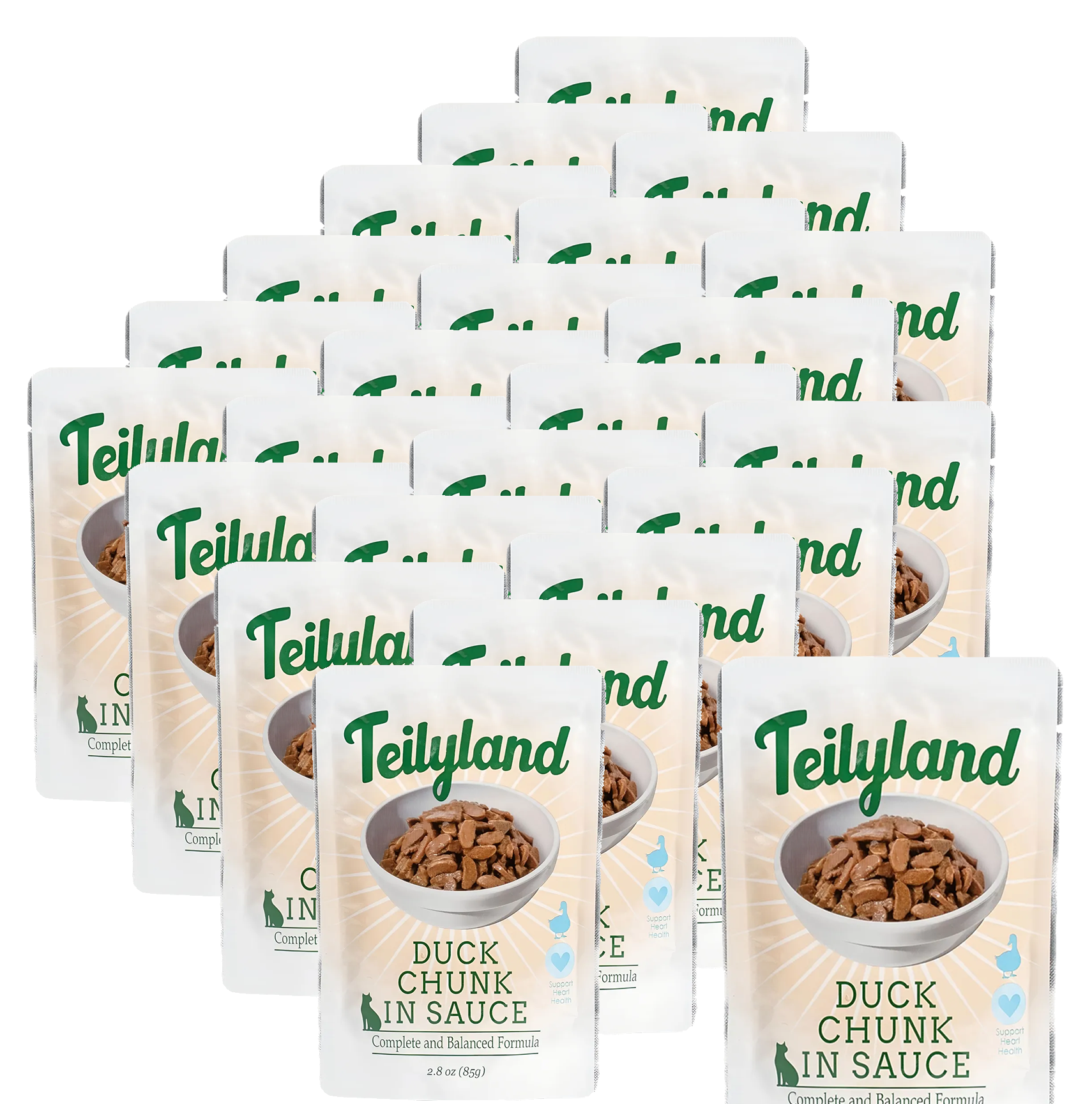 Влажный корм Teilyland Pettric для кошек полнорационный с уткой в соусе, 85 г x 24 шт.