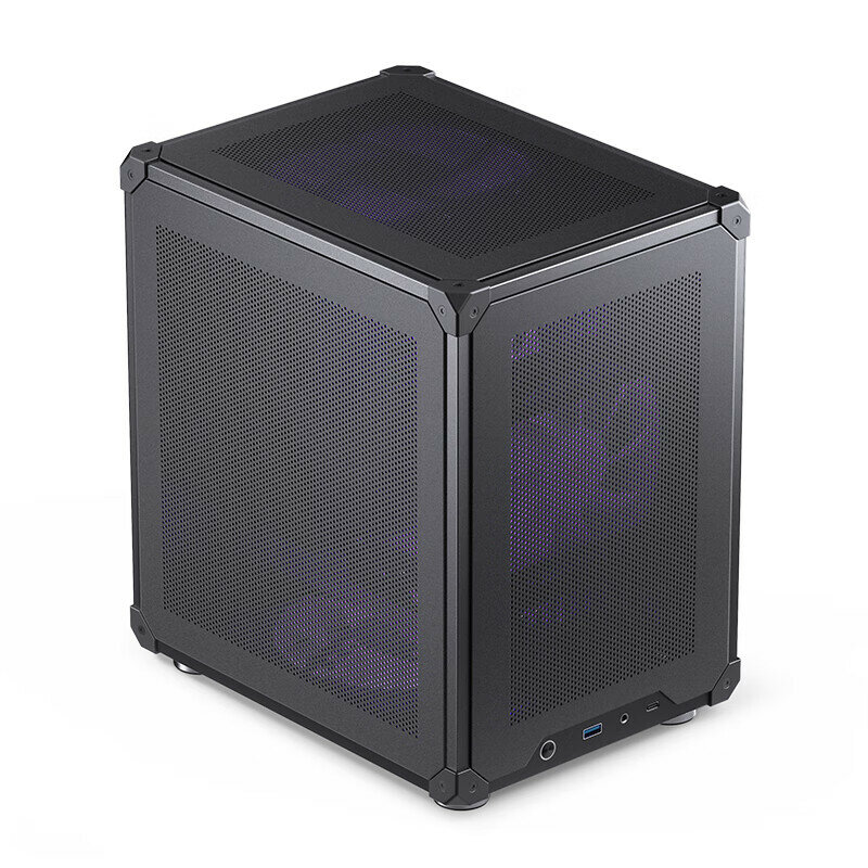 JONSBO C6 Black MATX Case (Four-Sided MESH Panel, 3 Fan Positions, Front Type-C, ATX Power Supply, ≤75mm Radiator, 200-255mm Graphics Card)