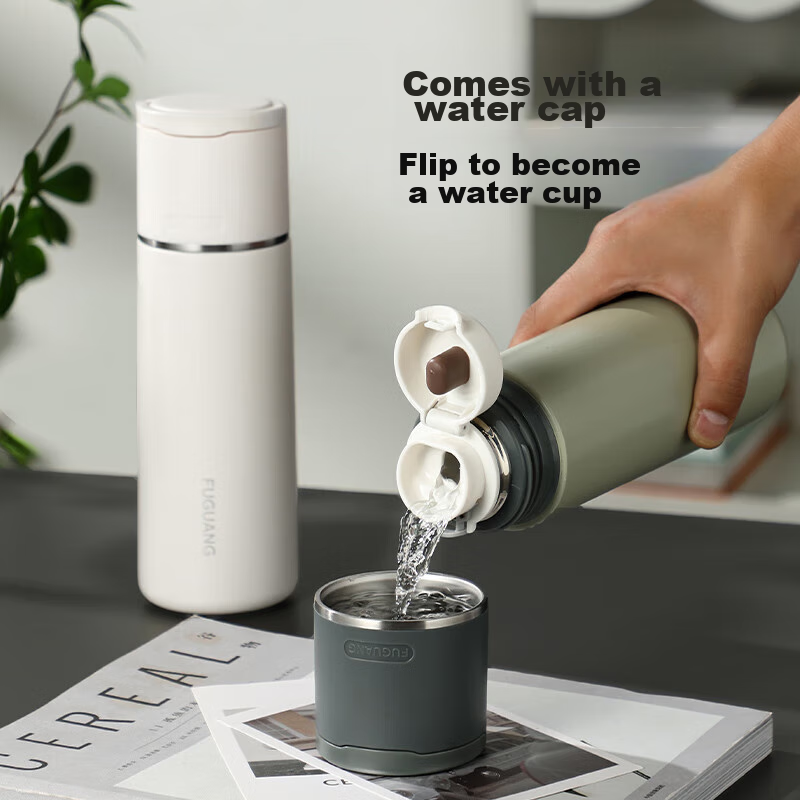 Fuguang Insulated Mug, 316 Stainless Steel, Large Capacity Water Bottle, Student Thermos, for Men And Women, Outdoor Dual-Use Cup, 500ml