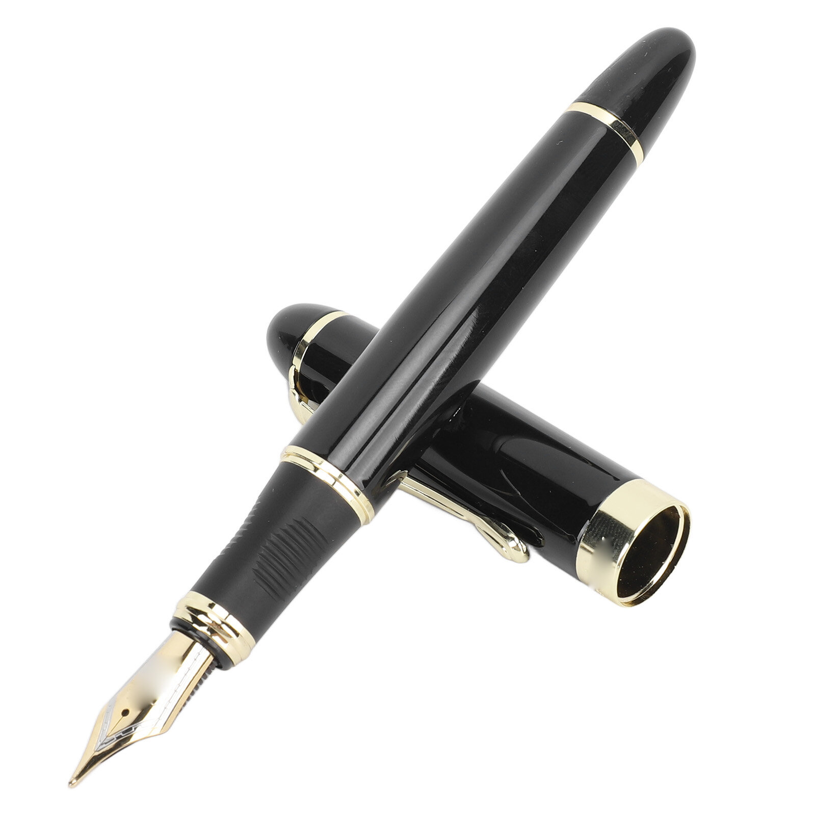 Японская черная металлическая перьевая ручка для бизнеса 0,5 мм, эргономичная гладкая ручка для письма с зажимом для подписей на встречах и ежедневного использования