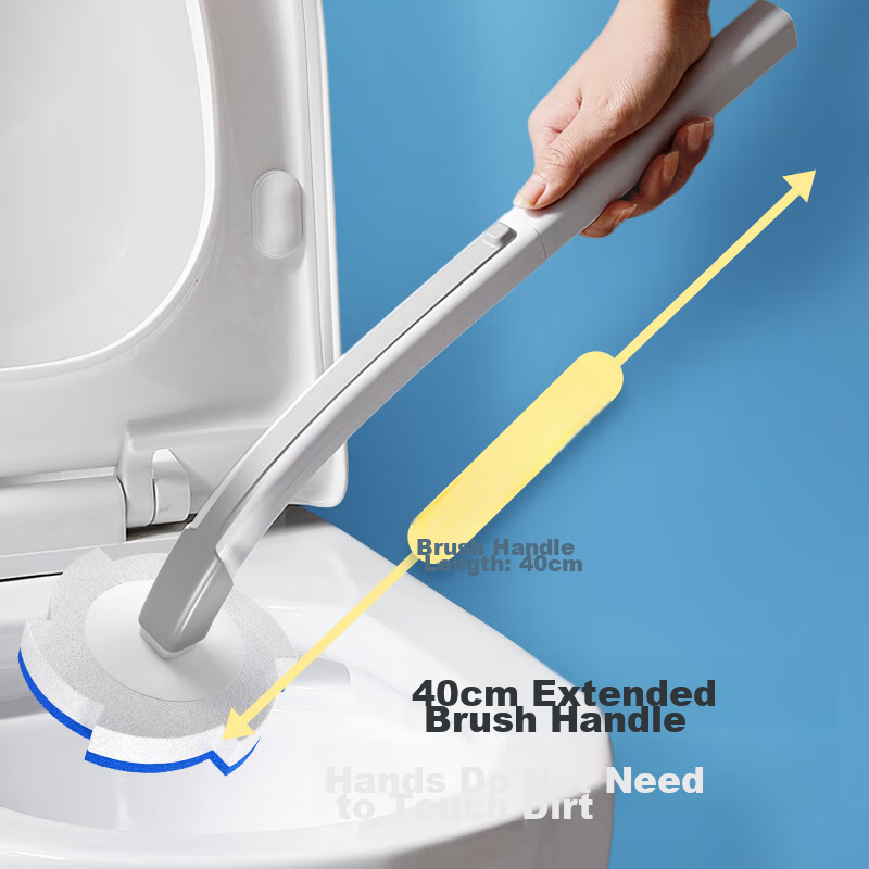 Одноразовая щетка для унитаза Meili Ya Disposable Toilet Brush, Disposable, No Dead Angles, Bathroom Cleaning Tool, 7 Replacement Heads Included