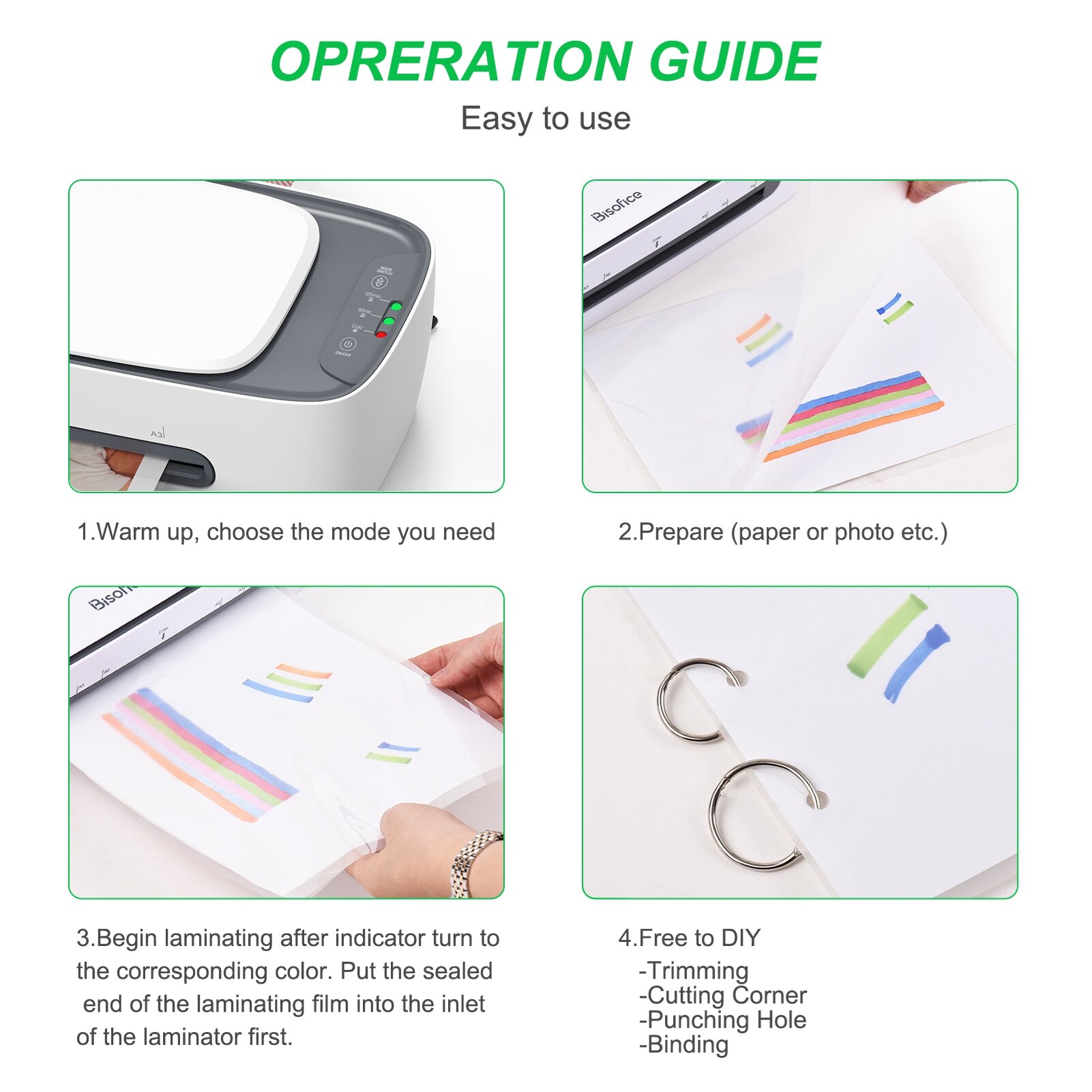 Комплект настольного ламинатора формата А3, многофункциональное горячее и холодное ламинирование, 2-валковая система, максимальная ширина 12,5 дюймов, с резаком для бумаги, триммером, закруглителем, дыроколом, обручем для переплета, подходит для