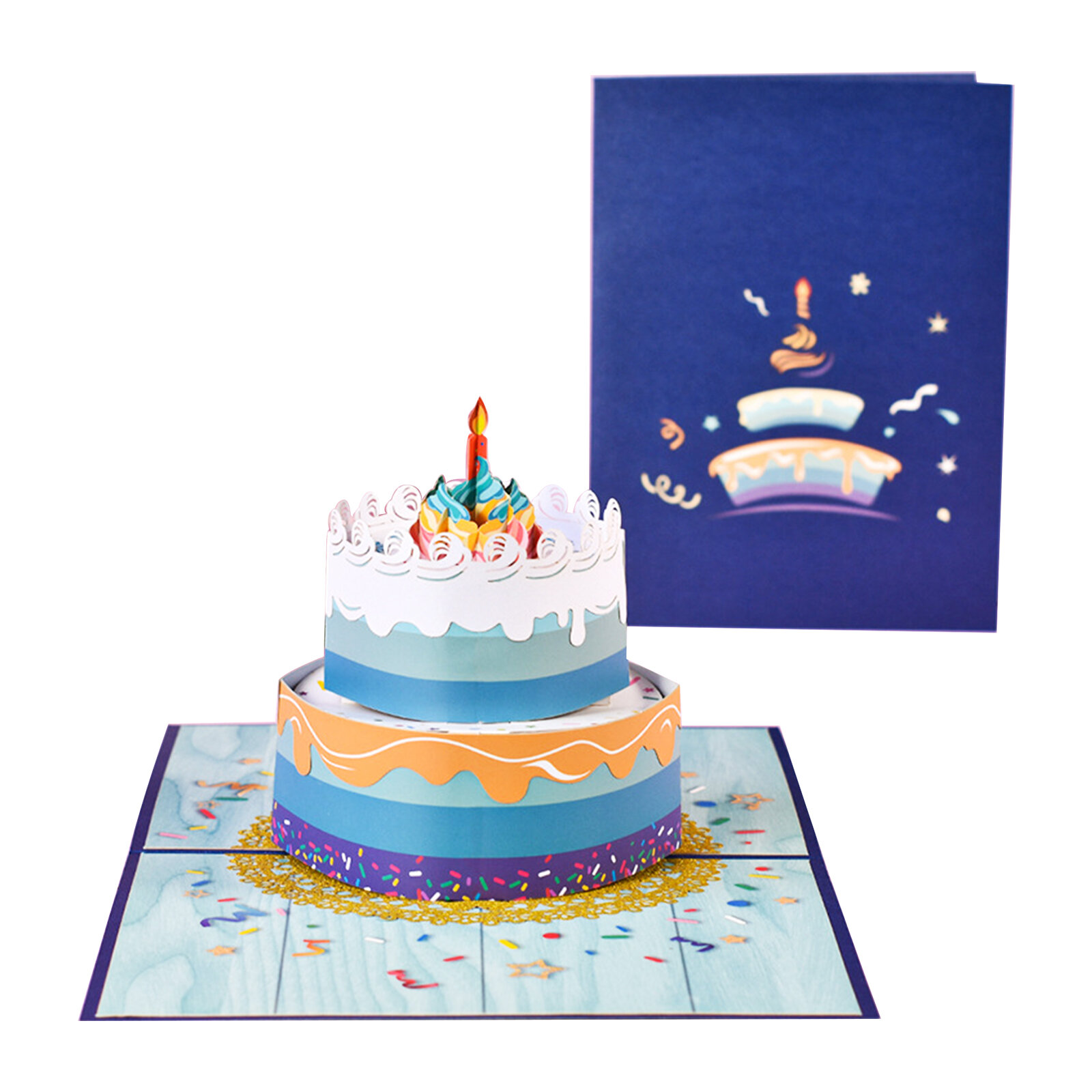 3D Pop Up Greeting Card с конвертом Type 1 Happy Birthday Type 2 Blue Cake Type 3 Red Cake Type 4 Birthday Box Type 5 Round Cake Многоцветный Paper 15*20*1cm 53g 38g 65g для Рождества Дом Ресторан