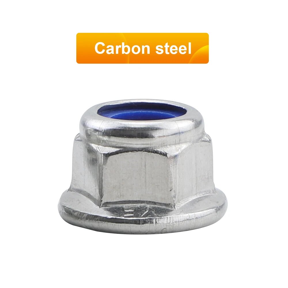 Самоконтрящиеся нейлоновые стопорные гайки JUIDINTO M3 M4 M5 M6 M8 M10 M12 M5 20pcs, carbon steel