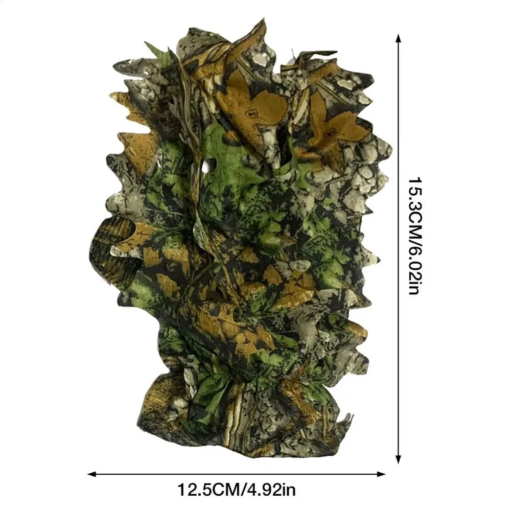 Удобные нескользящие прочные 3D перчатки в виде листьев, 1 пара 3D камуфляжных охотничьих перчаток, уличные охотничьи перчатки для фотосъемки, бионические перчатки с полным пальцем