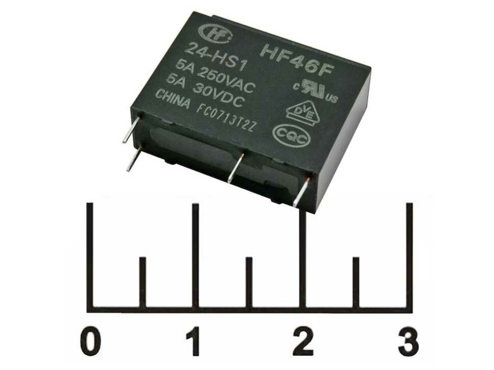 Реле =24V 5A/250V HF46F/24-HS1
