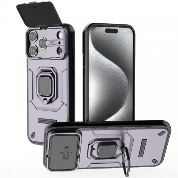 Transformer Ring Holder Противоударный чехол с кольцом и шторкой камеры для iPhone 17 Pro Max