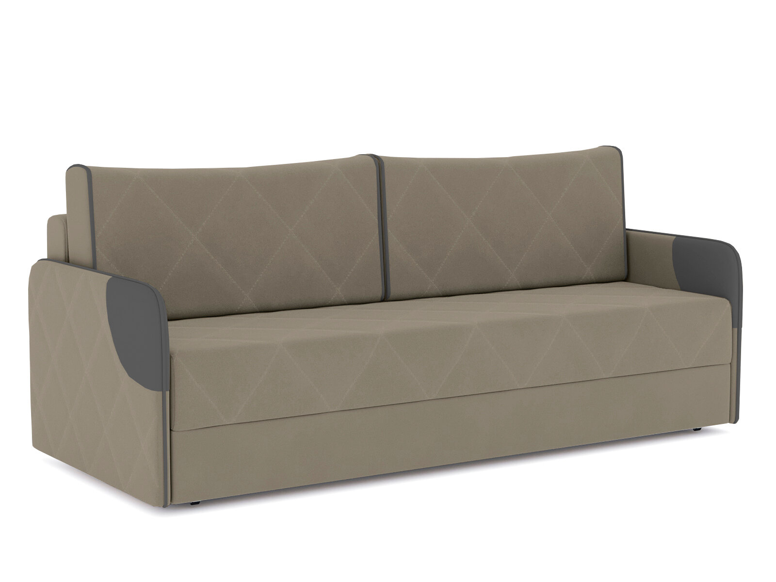 Диван - кровать Марсель, еврокнижка, ПБ, 212*88*103, велюр Зара Лайт 04/Велюр Зара Грей 18