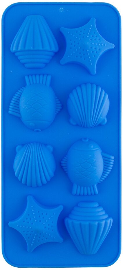 Силиконовая форма для конфет, леденцов "S-CHIEF" SPC-0138 21.9 x 10 x 2 см "морские жители"-8 ячеек