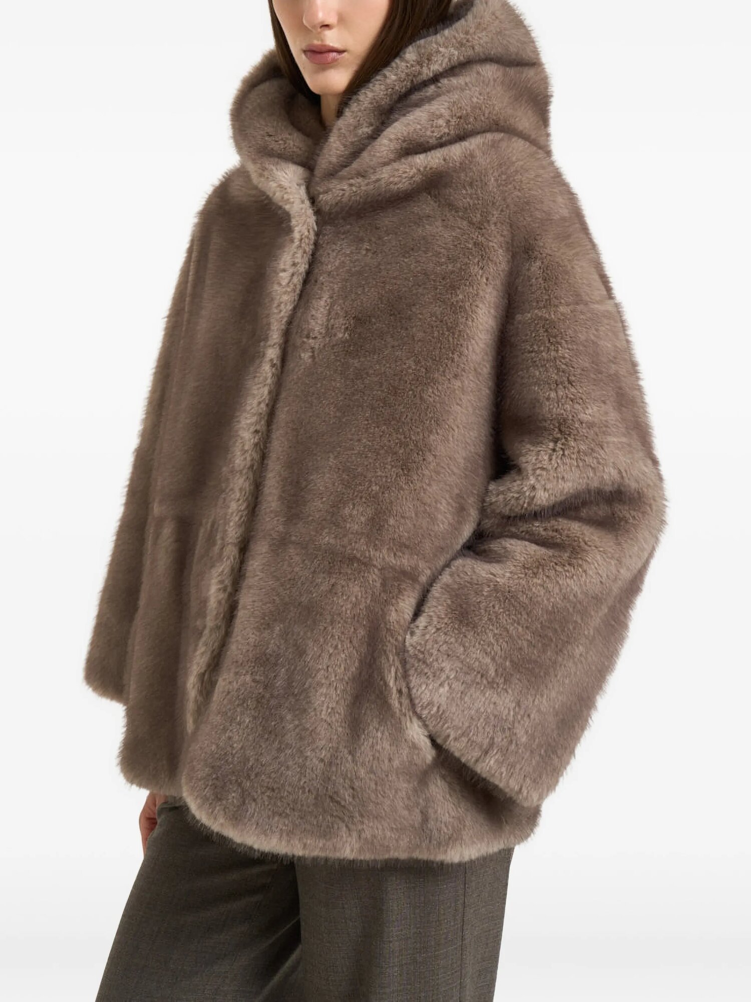 Пальто Hooded shearling coat, размер 40 — фото 1