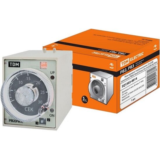 Реле времени Tdm Electric РВ3G-4мин/24час-5A-24/230В-8Ц, SQ1503-0014