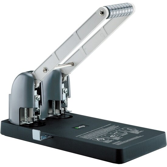 Дырокол Berlingo мощный 150 л, черный, с линейкой