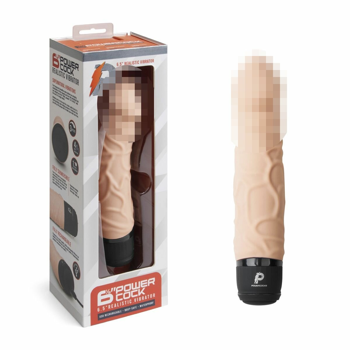 Классический массажер 6.5 Girthy Realistic Vibrator телесный