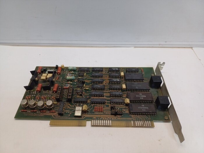 Интерфейсная плата ISA, чип КР580ВВ51А, 2x RJ-11