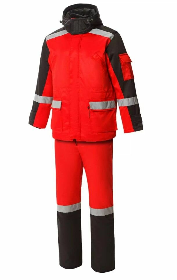 Костюм Хельсинки утеплённый мужской зимний рабочий — тёплая спецодежда, форма комплект для зимы: куртка и полукомбинезон.