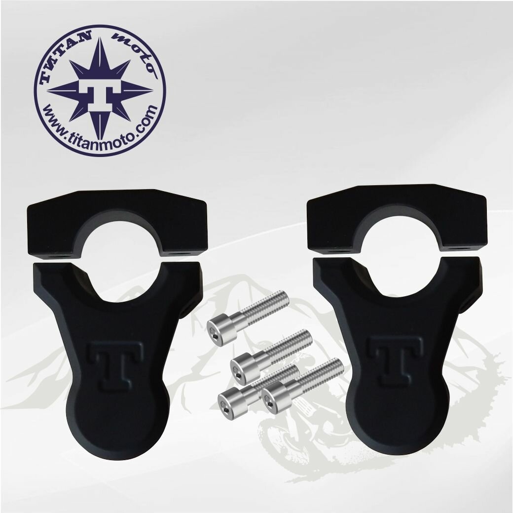 Проставки руля регулируемые. Диаметр 28,6mm. Чёрные титаn moto