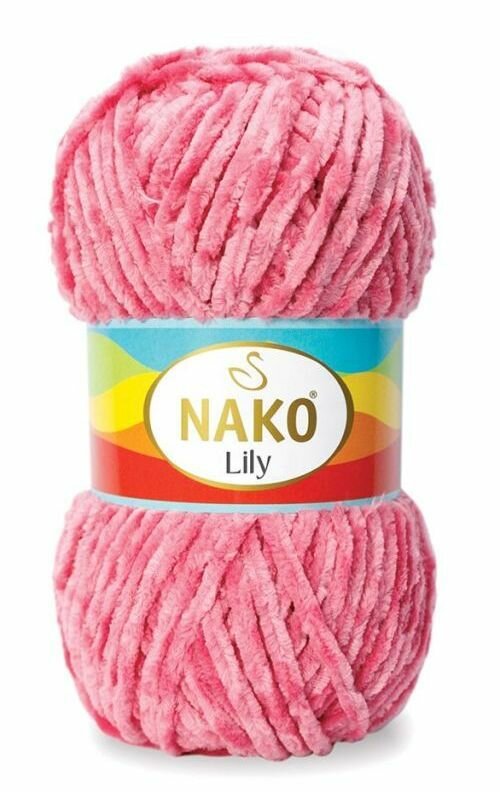 Пряжа NAKO Lily (Нако), тем. розовый - 816, 100% полиэстер, 5 мотков, 100 г, 180 м.