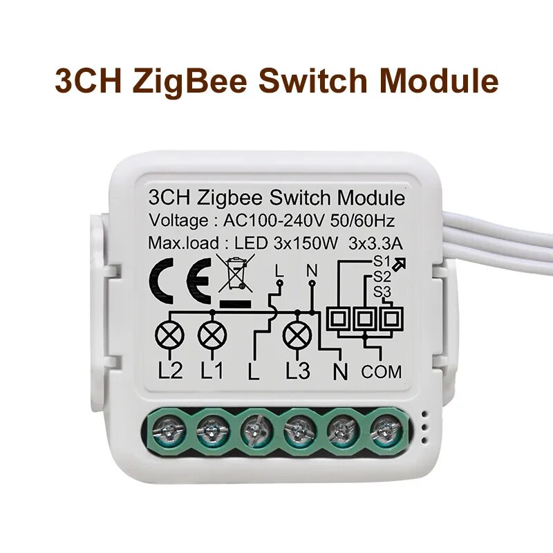 Модуль переключателя Tuya ZigBee 3.0 10A, умный дом, DIY выключатель, 1 2 3 4 группы, поддерживает двустороннее управление, работает с Alexa и Google Home