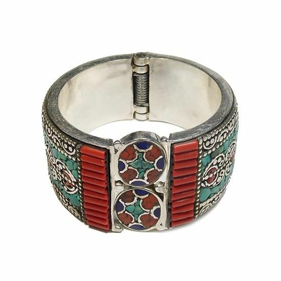 Браслет-манжета, искусственный камень