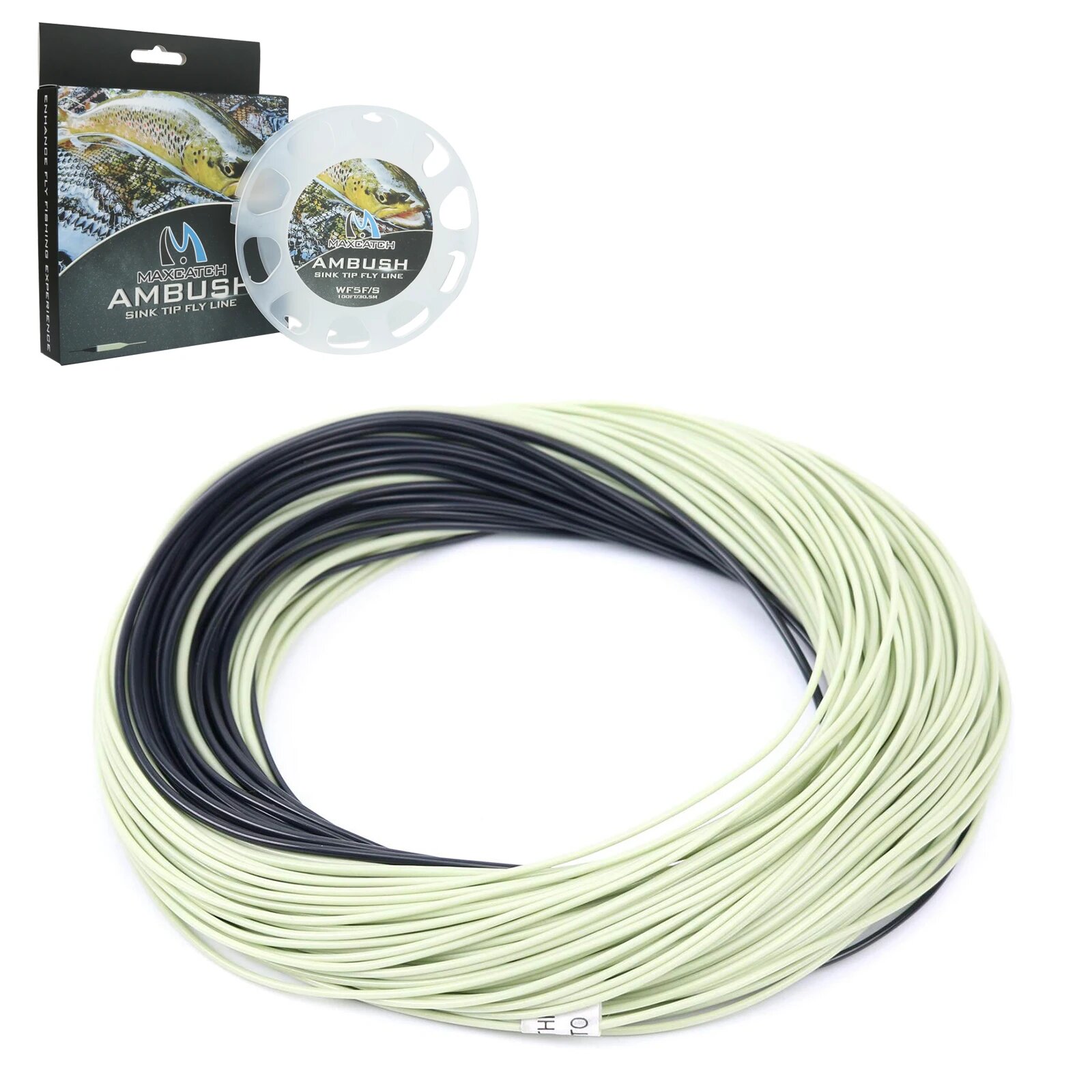Леска для нахлыста MAXIMUMCATCH Ambush 6.0 Moss Green and Black