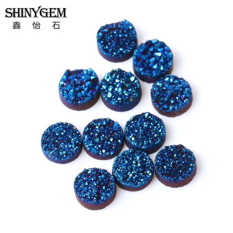 Синие друзы кварца SHINYGEM, 10 мм, 10 шт
