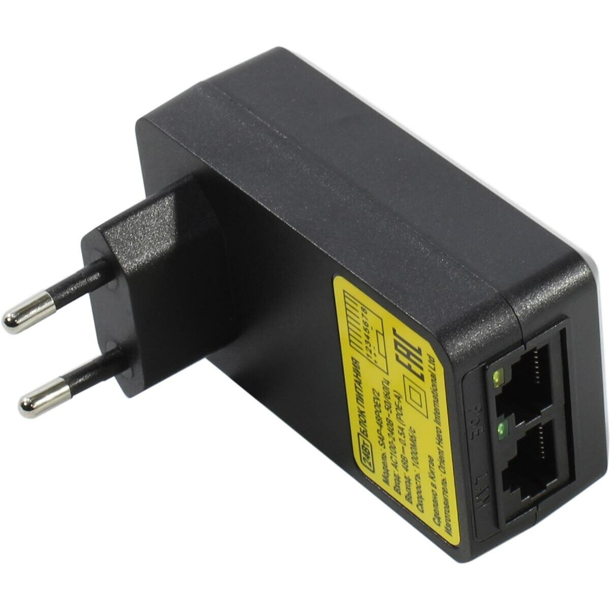 Orient PoE injector (Вх. AC110-240V, Вых. PoE 48V, 500mA)