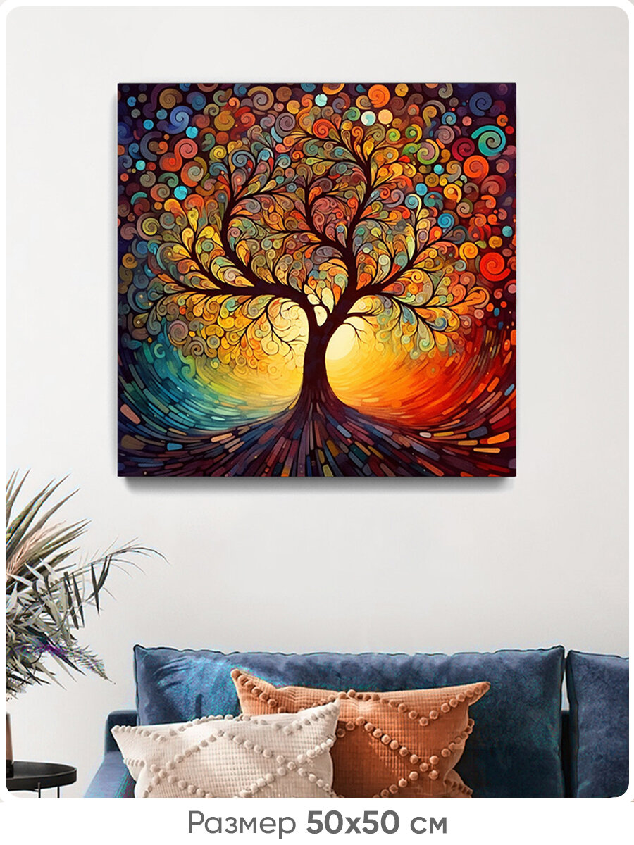 Картина на холсте "Мандала Возрождения" 50х50 см