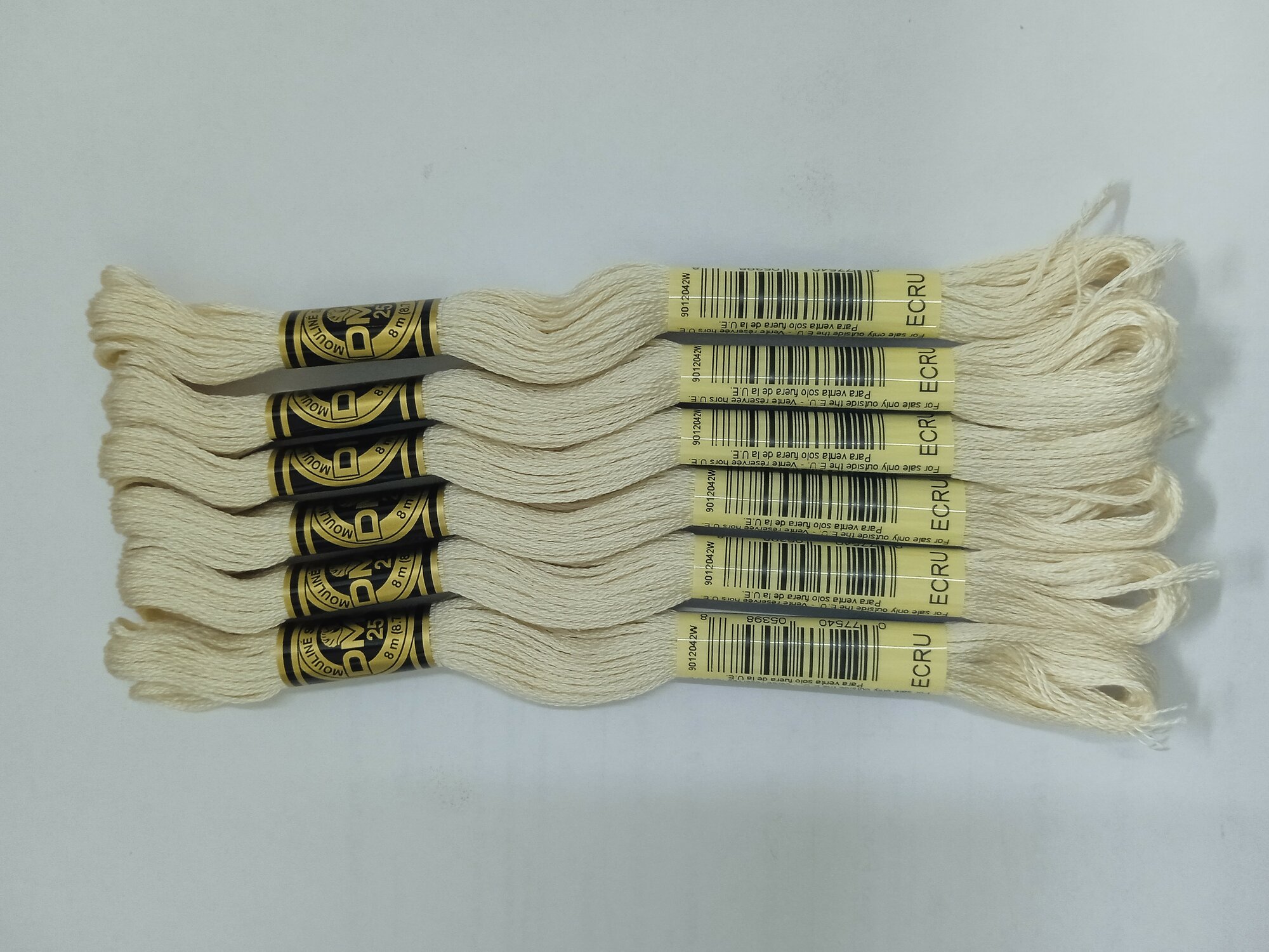Набор ниток мулине, 8 м, 6 шт DMC-ECRU_6
