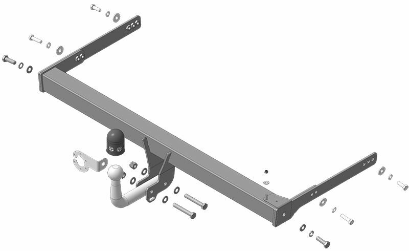 Фаркоп АвтоСтандарт Volkswagen Tiguan, Skoda Kodiaq, Yeti, Audi Q3 (оцинк. Шар) арт. V101A