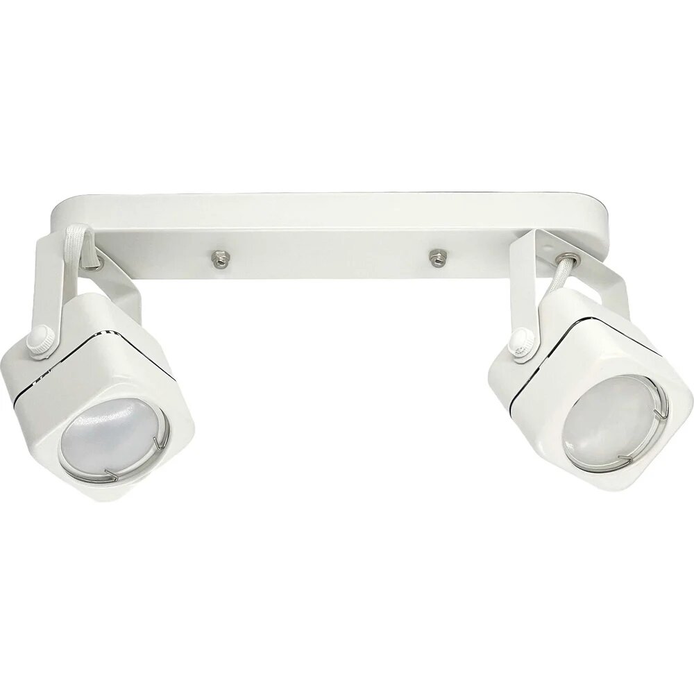 Накладной двойной поворотный светильник truEnergy 2хGU10 D60xH130xL260 IP20 белый/металл 21353