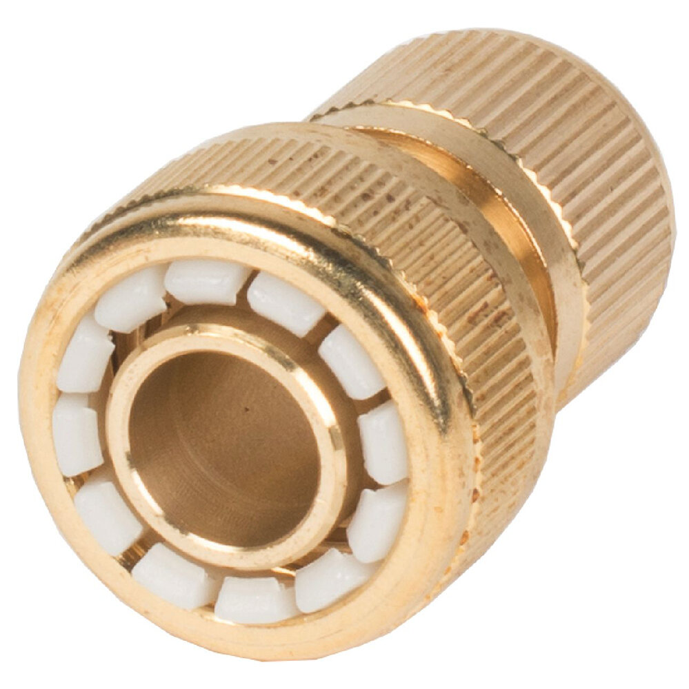 Коннектор для шланга 3/4"+насад. с автостопом латунь/48/Listok