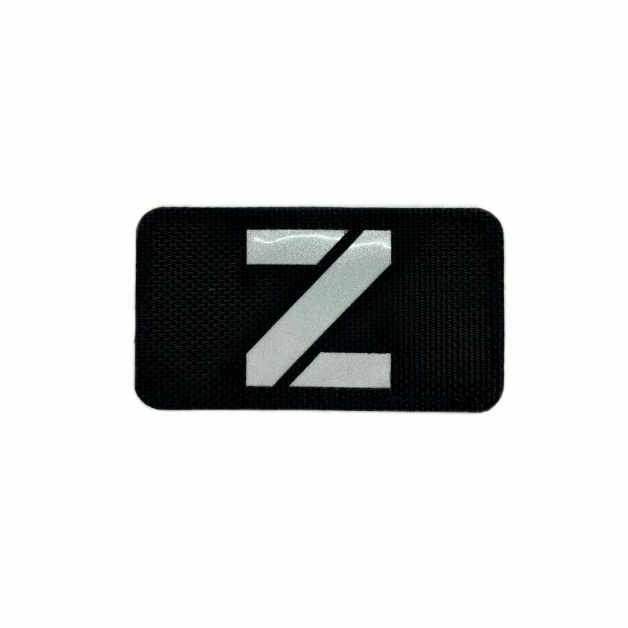 Нашивка , патч (шеврон) Z ткань Черная / буква белая светоотражающая 5*9 см, П300