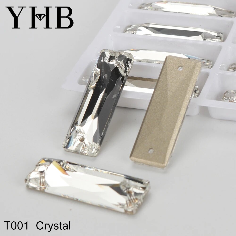 Стразы YHB, 24шт, 7x21мм, серебряный, T001 Crystal