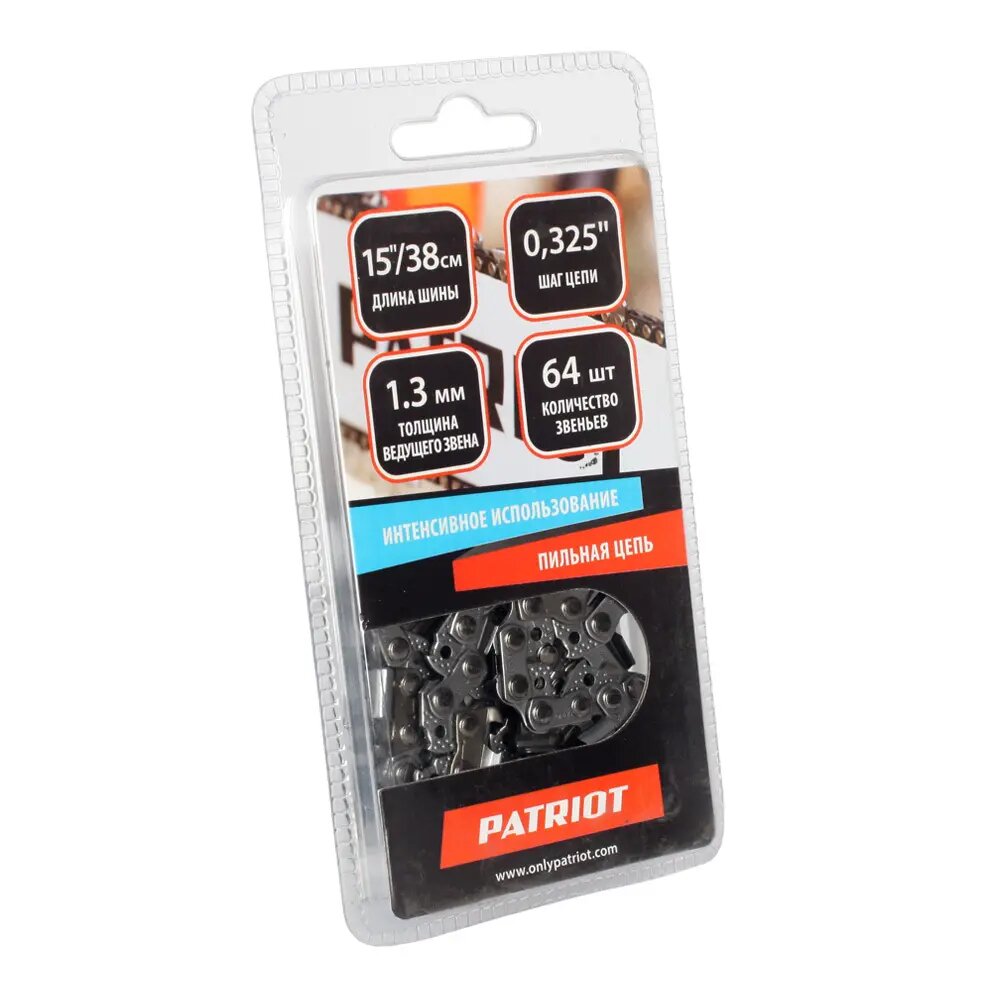 Цепь пильная PATRIOT 64 звена. шаг 0.325 дюйма. паз 1.3 мм