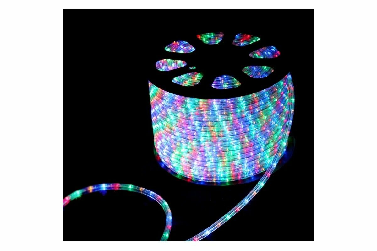 Гирлянда дюралайт Neon-Night LED, трехжильная, 230В, 13мм, 30 LED/м, мультиколор, свечение с динамикой, бухта 100м 121-329-6