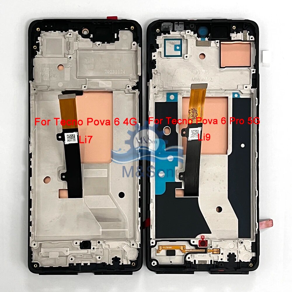 Оригинальный AMOLED-дисплей для Infinix Tecno Pova 6 Li7, LCD-дисплей для Tecno Pova 6 Pro 5G Li9, для Pova 7 Ultra 5G LJ9, экран с рамкой 6Pro Li9 W Frame