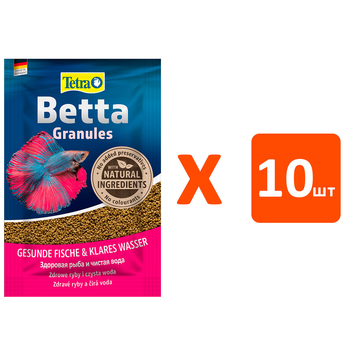 TETRA BETTA GRANULES корм гранулы для петушков и других лабиринтовых рыб (5 гр х 10 шт)