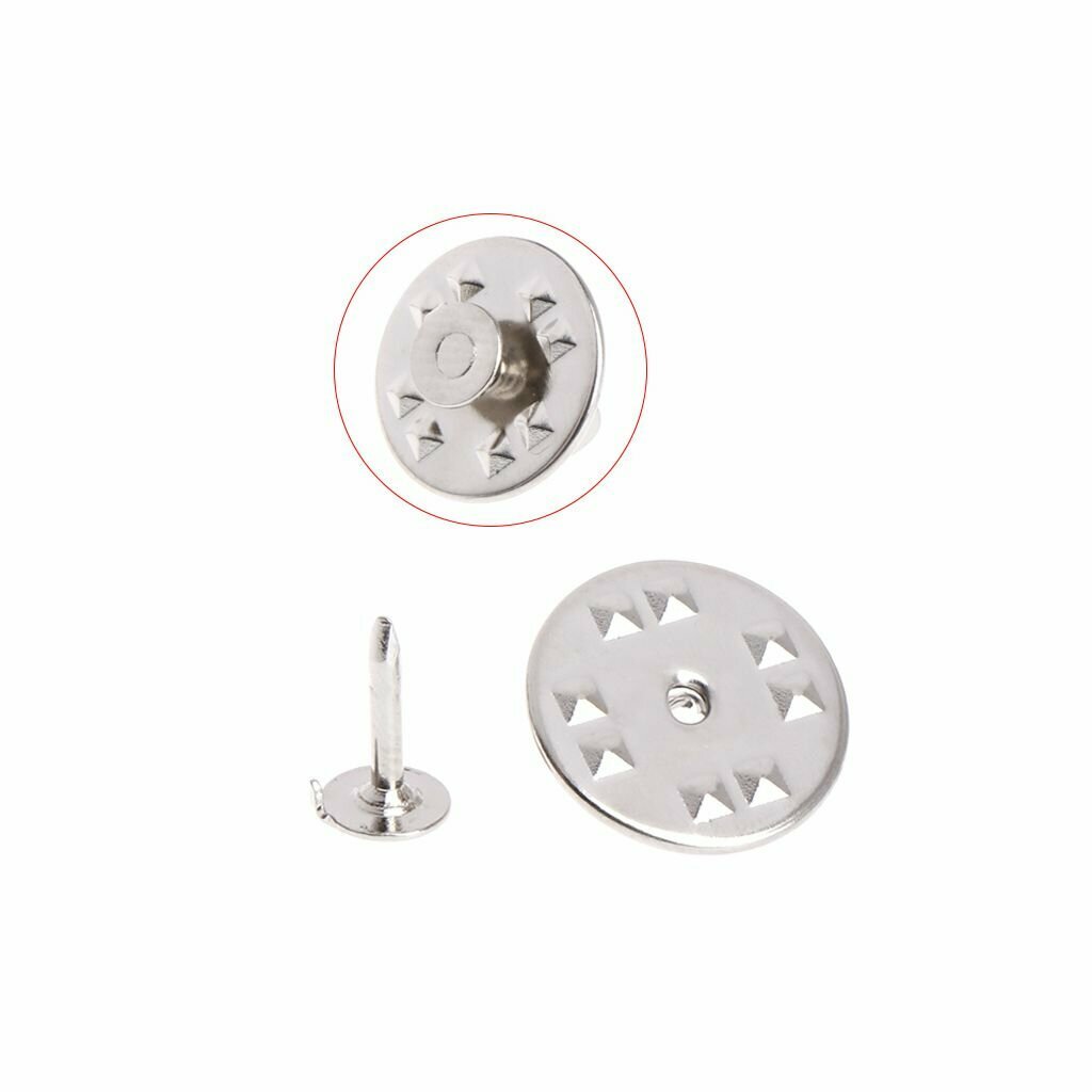 1 упаковка по 100 шт, булавка-бабочка для колпачка-серебристый