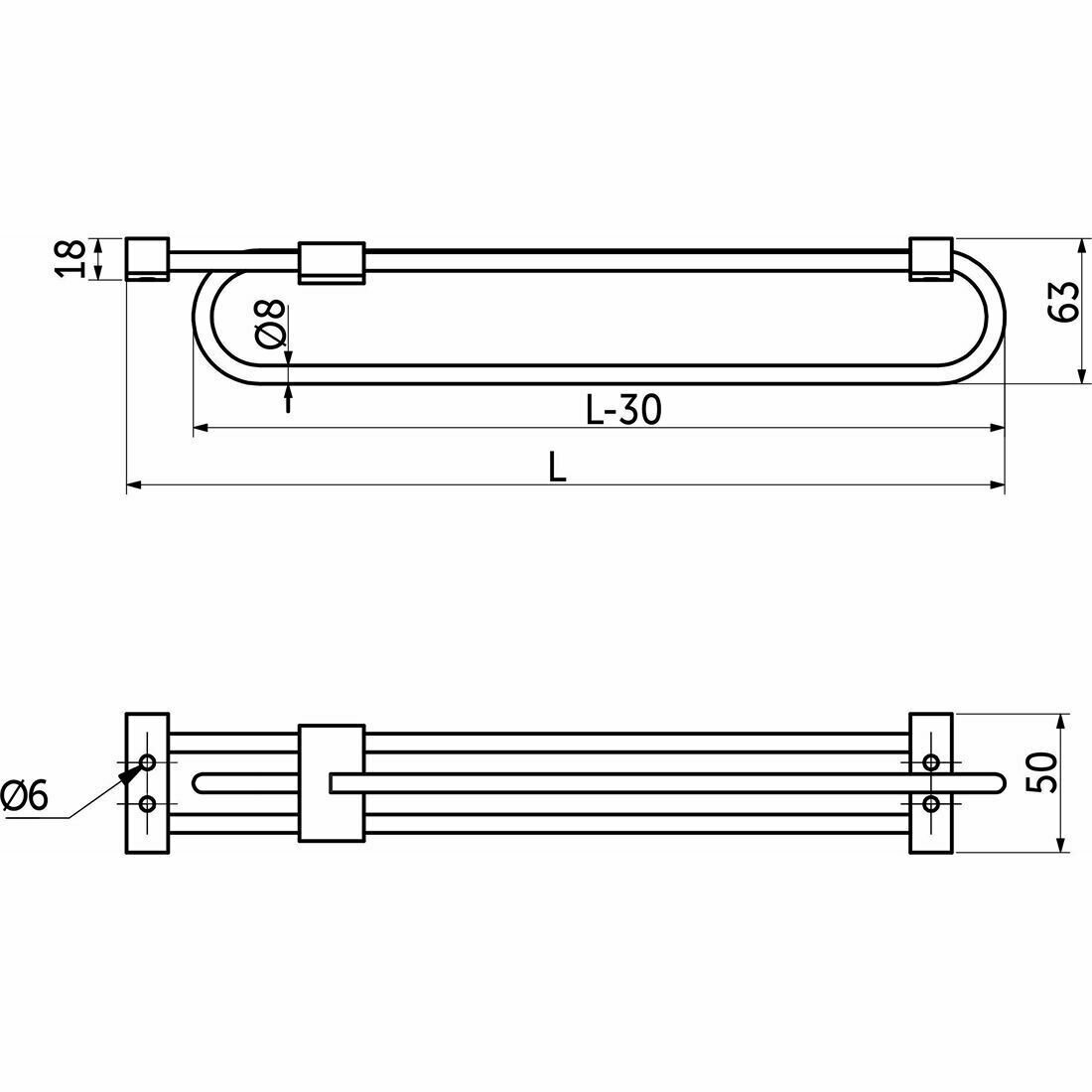 Вешалка выдвижная, усиленная L-450/480, овальная