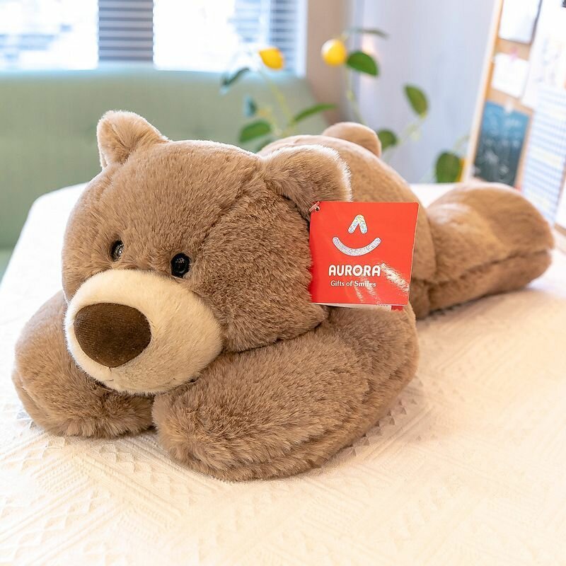 Приласкайтесь с мягкой плюшевой куклой полярного медведя от Aurora World, коричневый медведь - 70 см.